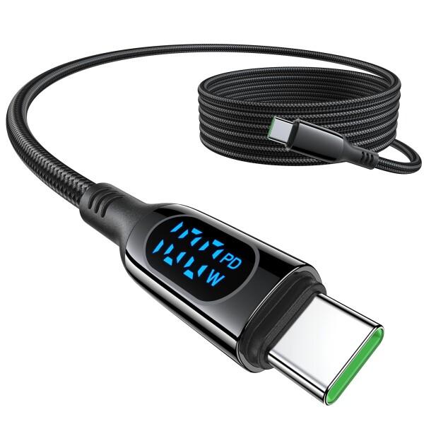 MINSLIS DC01 USB Type C ケーブル 100W/5A PD対応Type-C to Type-C 急速充電 出力スクリーン表示 ナイロン編み タイプc 充電コード iPhone 17/16 Pro/16 Plus/16 P...