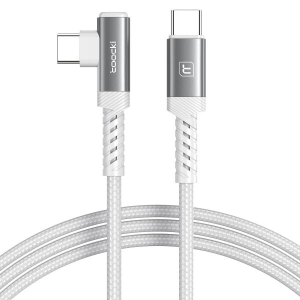 toocki usb c ケーブル 1M L字 タイプc L型 typec cable 60W PD対応 3A急速充電cable ナイロン編み Quick Charge3.0/2.0 iPhone 17/iPhone 16/iPhone 1...