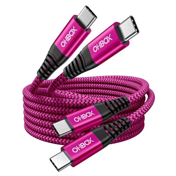 USB C ケーブル 3M 2本 PD対応 60W急速充電 タイプ C ケー ブル USB-C &amp; USBC 断線防止 高速データ転送 Type-C to Type-Cケーブル iPhone 17 / 16 / 15 Galaxy ...