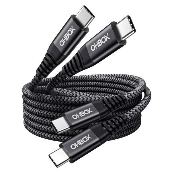USB C ケーブル 2M 2本 PD対応 60W急速充電 タイプ C ケーブル USB-C &amp; USBC 断線防止 高速データ転送 Type-C to Type-Cケ ーブル iPhone 17 / 16 / 15 Galaxy ...