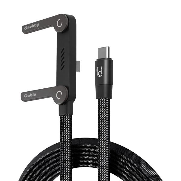 Chubby Cable USB ケーブル 240W 高速充電 編み込み スマホスタンド内蔵 T字型折りたたみ式 高耐久マルチ機能 Type C 充電ケーブル, 1.5m, Type C-Type C商品コード：49081222294型番：...