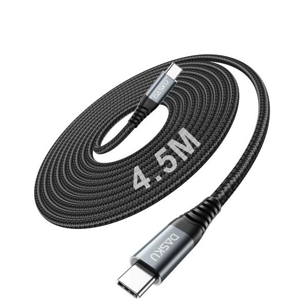 USB C ケーブル 4.5M PD対応 100W 高速充電 USB Type C ケーブル USBC ナイロン編み 断線防止 iphone17/16/15シリーズ/iPad/MacBook Pro/Galaxy S24/Matebook/...