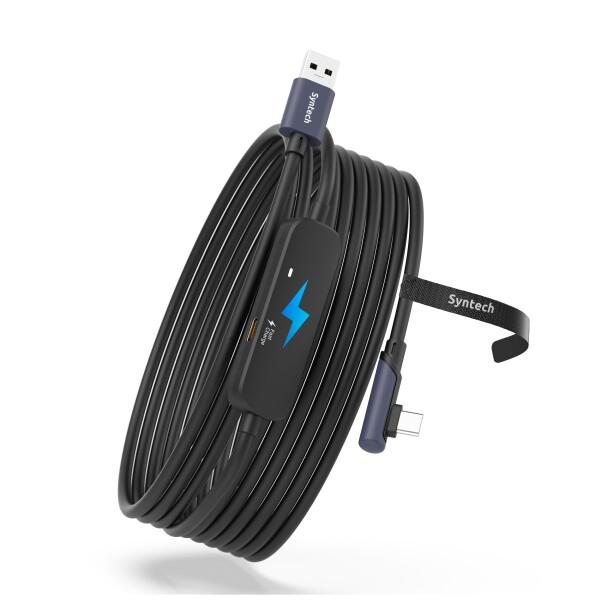 Syntech (シンテック) リンクケーブル 充電付き 5M Meta Quest 3S/Quest 3/Oculus Quest 2アクセサリーに対応 USB 3.0リンクケーブル 追加の充電ポート付き PC/SteamVRや拡張ゲーム...