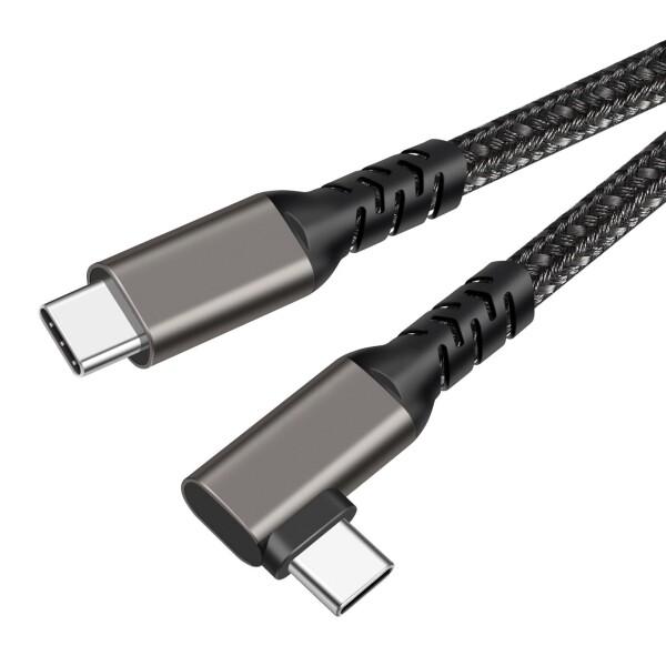 USB Type C ケーブル L字型 4K/60Hz 映像出力 USB 3.2 Gen 2X2 20Gbpsデータ転送 PD対応100W超急速充電 タイプc充電ケーブル iPhone 15, MacBook, iPad mini/Pro,...