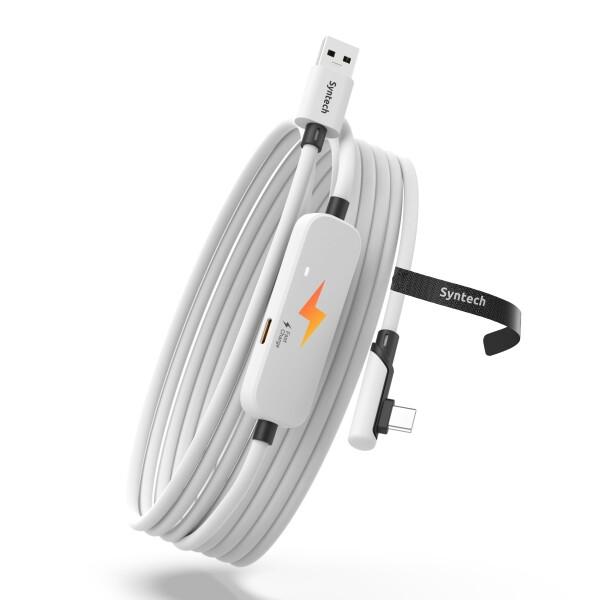 Syntech (シンテック) リンクケーブル 充電付き 10フィート Meta Quest 3S/Quest 3/Oculus Quest 2アクセサリーに対応 USB 3.0リンクケーブル 追加の充電ポート付き PC/SteamVRや拡...