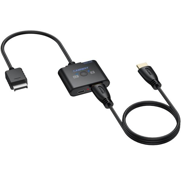 CAMWAY PS2 HDMI変換 1080P変換コンバーター 4:3/16:9アスペクト比切替機能搭載 RGB/YPbPr信号切り替えをサポート プレイステーション用信号変換器 hdmi 変換 ケーブル PS2対応 プラグ&amp;プレイ...