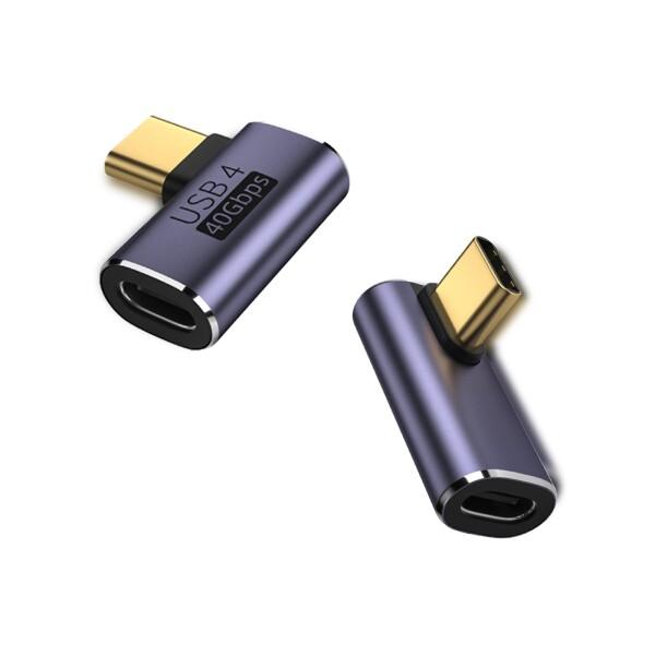 SZSL 90° 曲げ usb変換アダプター USB4.0 Type C 変換 アダプター 40Gbps高速転送 PD 100W/5A急速充電 8K@120Hz映像出力 USB C コネクター スリムデザイン Thunderbolt 3 /...