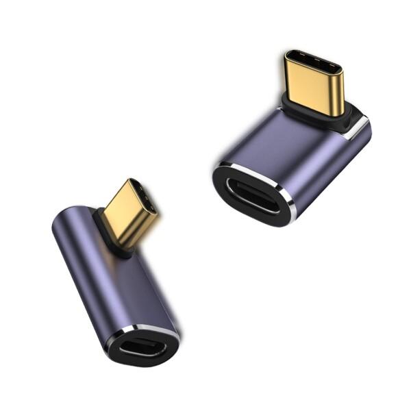 SZSL 90° 曲げ usb変換アダプター USB4.0 Type C 変換 アダプター 40Gbps高速転送 PD 100W/5A急速充電 8K@120Hz映像出力 USB C コネクター スリムデザイン Thunderbolt 3 /...