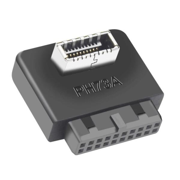 WLGQ USB 3.0 - USB Type-E (Key A) 90度直角アダプター 19/20ピンマザーボードヘッダー用 ? 内部フロントパネルUSB Cブラケット プラスチックハウジング付き (A)商品コード：49081223103...