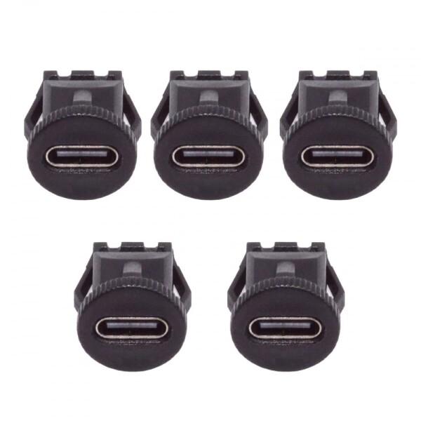 CY 5個/セット DIY OEM タイプ C メス ソケット コネクタ - 6ピン PCBA ピン配置 丸型ラッチ マウント タイプ DC 5V/20V PD 電源 IP67商品コード：49081223188型番：CN-023-TC001...