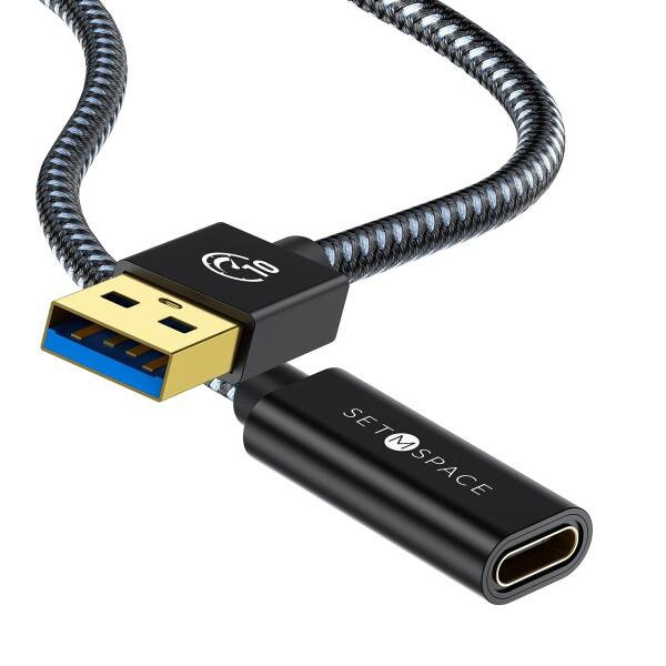 SETMSPACE USB ケーブル10gbps USB3.1 type c 延長ケーブル0.3m商品コード：49081223228型番：SETMSPACE-DW-10ACM-03-BKサイズ：USB CからUSB A | 0.3メートルカ...