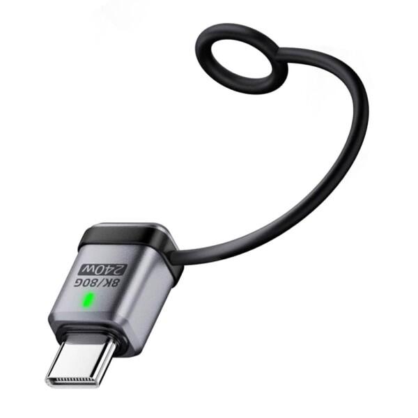 Xiwai USB5.0 80Gbps オス-メス ストレート USB C 延長アダプター ストラップ テザー ランヤード キーチェーン付き 240W 16K 8K 5K USB4.0 Thunderbolt3/4/5 対応商品コード：49...