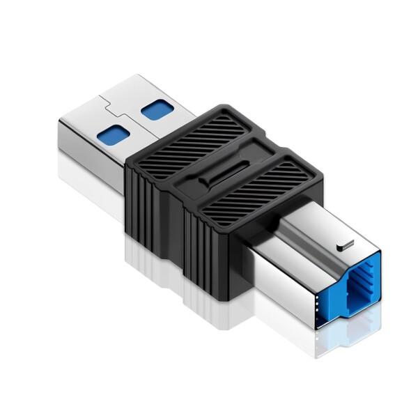 Duttek USB3.0からUSB3.0 B変換アダプター、USB Type AオスからUSB3.0 Bオスプリンターコンバーター。5Gbpsのデータ転送に対応し、スキャナー、ハードドライブ、プリンター、音楽機器の充電が可能です。 （US...