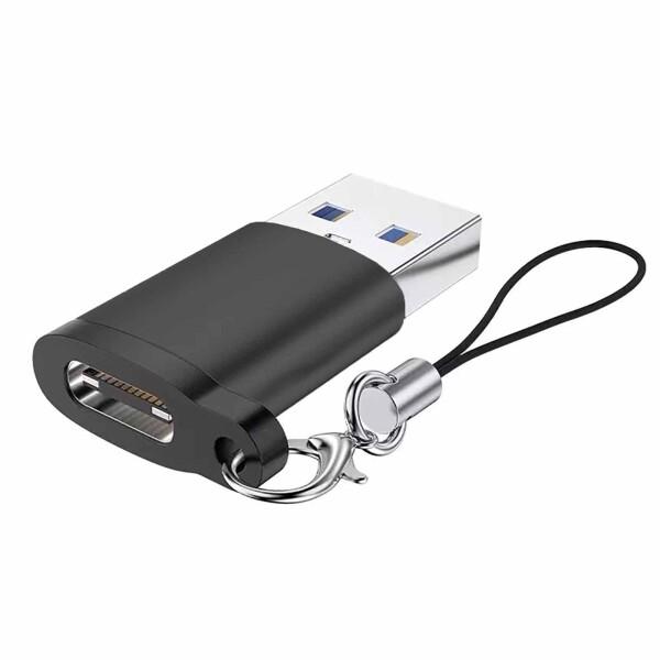 TRkin USB Type-C変換アダプタUSB 3.0 Type Cマザーto USB 3.0公QC 3.0急速充電と高速データ転送同期Windows 10/Mac OS MacBook i-P-ad Proなど対応紛失防止ストラップ（...