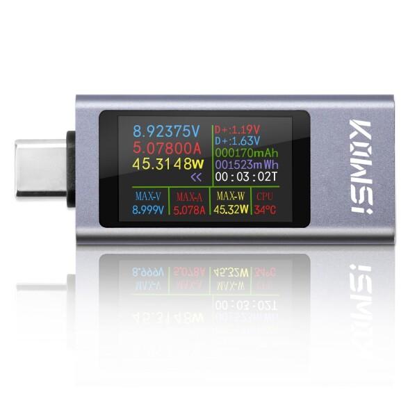 DiyStudio USB-C電流電圧チェッカー usb チェッカー デュアル テスター メーター Type-C 双方向電流テスト 曲線表示機能 モバイル充電 マルチメーター ドライバー・ソフト不要 プラグアンドプレイ対応 (360W)商品...