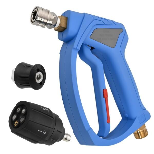 真鍮 ケルヒャーショートガン 高圧洗浄ショートガン ケルヒャーノズル 洗車 高圧4080PSIケルヒャー（Karcher）KシリーズK2 K3 K4 K5 K6 K7 JTKに対応M22-14mmクイックコネクトアダプター 5in1ノズル複...