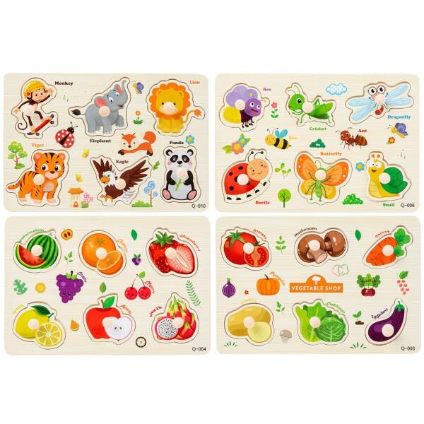 Shinse 型はめパズル はめ込み パズル 形合わせ かたはめ 子ども 幼児 モンテッソーリ 早期開発 知育玩具 指先あそび 数字・形・図形認識 英語認知 形認識 男の子 女の子 おもちゃ 3 4 5 6歳 誕生日 クリスマス (セット3...