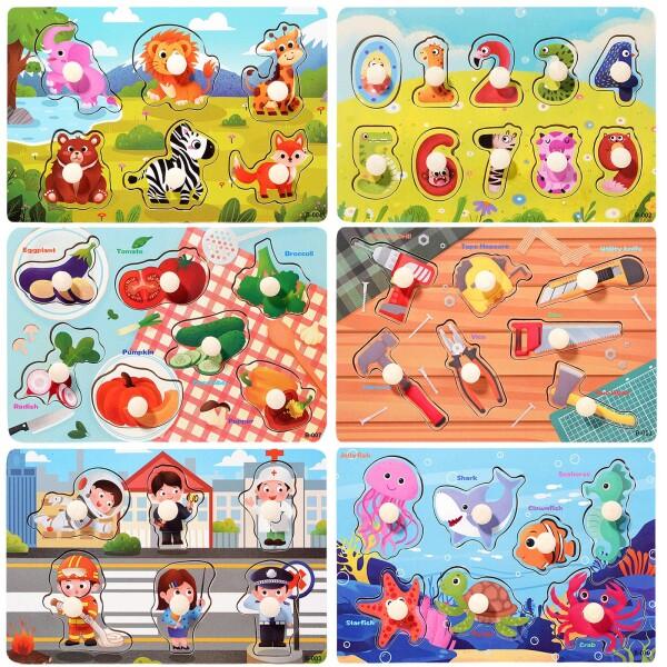 Shinse はめ込み 型はめパズル 形合わせ 木製パズル かたはめ 子ども 幼児 モンテッソーリ 早期開発 知育玩具 指先あそび 数字・形・図形認識 英語認知 形認識 男の子 女の子 おもちゃ 3 4 5 6歳 誕生日 クリスマス (セッ...
