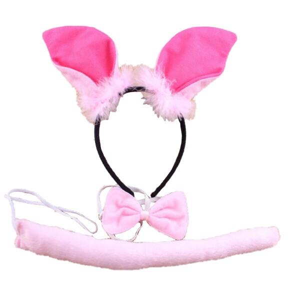 (Cicogna) 動物 耳 カチューシャ しっぽ ネクタイ 3点セット ハロウィン コスプレ コスチューム 仮装 アニマル 尻尾 選べる動物 小道具 (ブタ(豚) B)商品コード：49081254027型番：C01983BUTBサイズ：F...