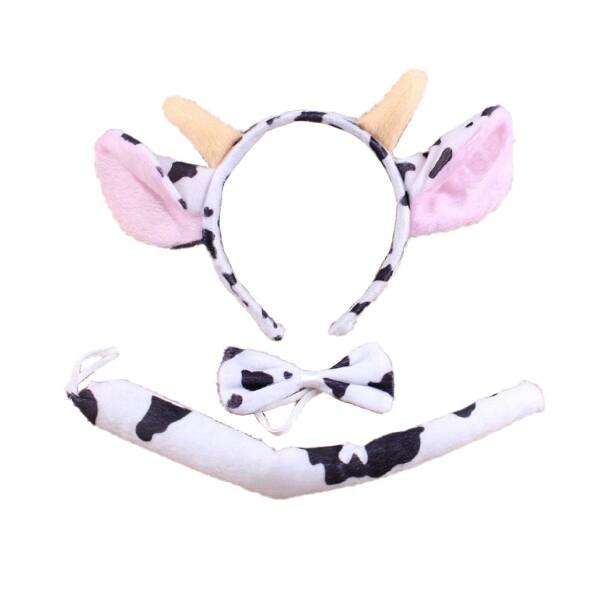 (Cicogna) 動物 耳 カチューシャ しっぽ ネクタイ 3点セット ハロウィン コスプレ コスチューム 仮装 アニマル 尻尾 選べる動物 小道具 (ウシ(牛) A)商品コード：49081254032型番：C01983USIAサイズ：F...