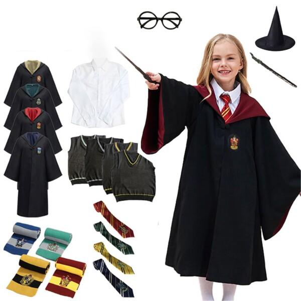 (giminuo) ハリーポッター コスプレ 子供 ハロウィン 衣装 3/5/8点セット 魔法使い コスチューム セット キッズ ハロウィン 仮装 子供 コスプレ衣装 パーティー クリスマス 学園祭 USJ ユニバー イベント 男女兼用 (...
