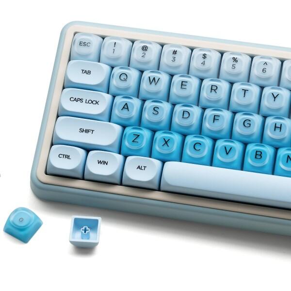PBT キーキャップ Womier 132キー ジェリーキーキャップ 可愛いカスタム クリーミーキーキャップ MOA プロファイル 61/68/84/87/98/100 Cherry Gateron MX メカニカルキーボード用商品コード：...