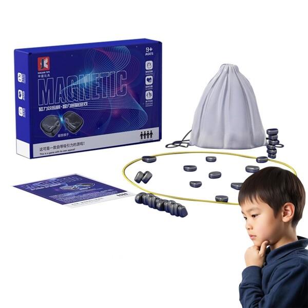 MIR 磁気チェス 磁石 おもちゃ テーブル ボードゲーム マグネット 知育 教育チェッカーゲーム 子供用商品コード：49081264520型番：CLXQカラー：ブルー【磁石駆動のユニークなゲームルール】? 紐の輪の中で磁石の駒を配置し、駒...