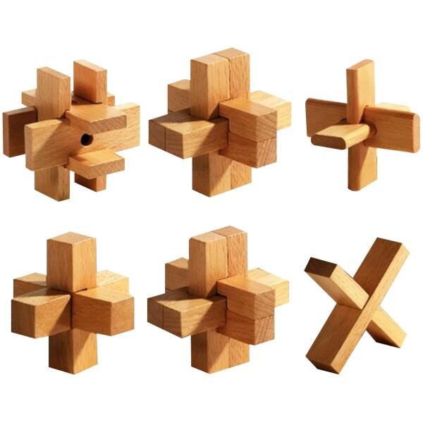 siawadeky 立体パズル 木製パズル 6個セット 3Dパズル玩具 知育玩具 立体組み木 面白い ティーザーパズル 知恵おもちゃ 脳の体操 暇つぶし ストレス解消おもちゃ IQテスト用積み木 孔明パズル ルーバンロック ほぞ継ぎブロック...