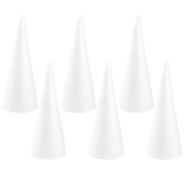 EXCEART 発泡スチロール 円錐型 diyハンドメイド フォーム クリスマスツリー作り おもちゃ 着色可能 アクセサリー モデル 飾り 白い 6個セット商品コード：49081268427型番：N1573PK15Wサイズ：24 cmカラー...