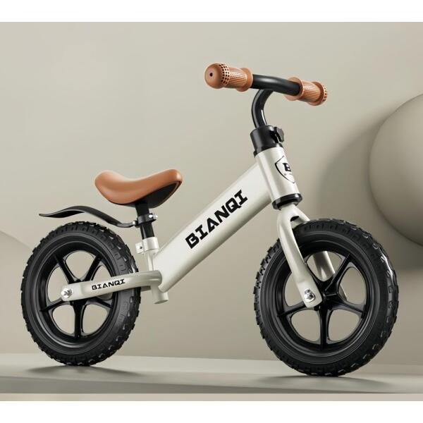 ペダルなし自転車 キッズバイク 6つの部品を贈る 子供用自転車 12インチ 超軽量 持ち運びも簡単 おしゃれ K12 発泡タイヤ 乗り物 お祝い プレゼント 男の子 女の子 子どもの日 誕生日 プレゼント (付属品つき, 白-)商品コード：...