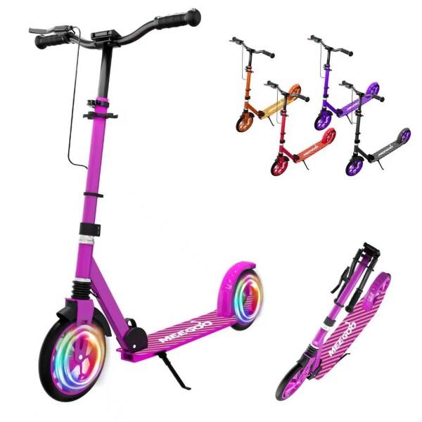 キックスクーター 大人子供兼用 耐荷重100kg 8インチ ショックアブソーバー付き ハンドル高さ調整可能 デュアルブレーキ 滑り止めデッキ(ローズレッド)商品コード：49081268570型番：H015Dカラー：ローズレッド【成長に合わせ...