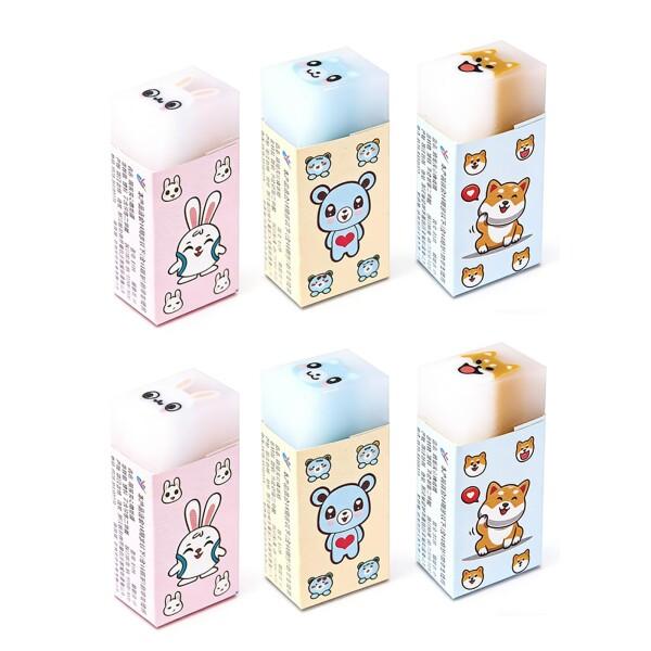 CHENLONB 消しゴム 6個セット かわいい スティック消しゴム 人気 文房具 使いやすい 持ち運びに 小学生 中学生 筆記用具 学習用 デッサン用商品コード：49081268654型番：MKJKKLKL9カラー：ホワイト【セット内容】...