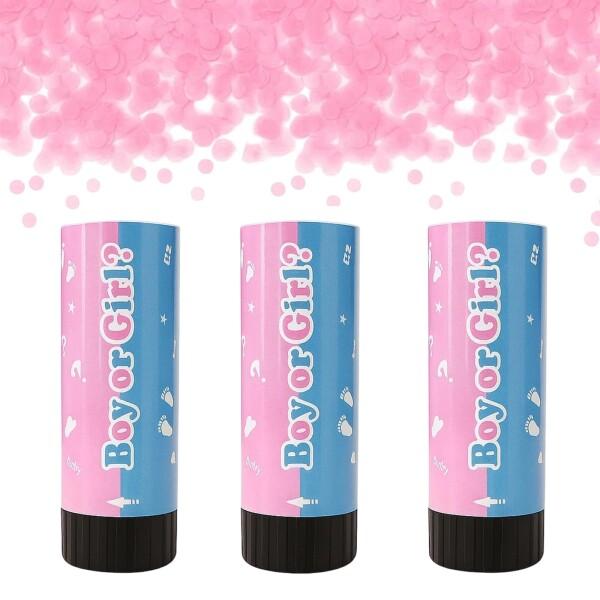 (ZTFT) ジェンダーリビール クラッカー 3個セット BOY or GIRL 性別発表パーティー・ベビーシャワー用 紙吹雪 クラッカー パーティー ギフト適 （ピンク ）（女の子）商品コード：49081268720型番：251204WD...