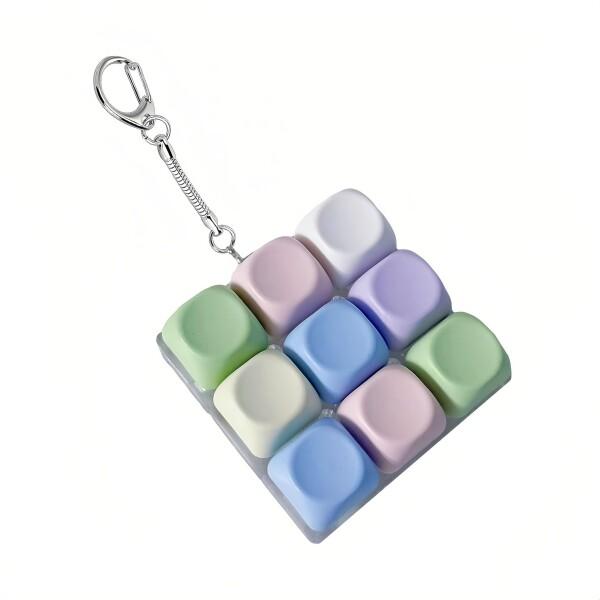 ZHEJIA キーホルダー 9つのボタン ストレス解消 おもちゃ キースイッチテスター キーボード減圧おもちゃ キーボード フィジェット 9つのボタン 不安ストレス解消 癖になるカチカチ音と打鍵感 マカロンカラー 中高生・大人向け商品コード...