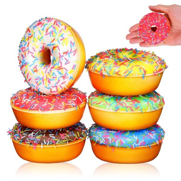 NUOLUX 6個 ドーナツモデル リアルなドーナツ ドーナツフロート ドーナツスクイーズ 食品パンモデル パーティーの装飾 家の装飾 ドールハウスドーナツ ディスプレイ用の食品小道具 Pu商品コード：49081270588型番：KBM24...