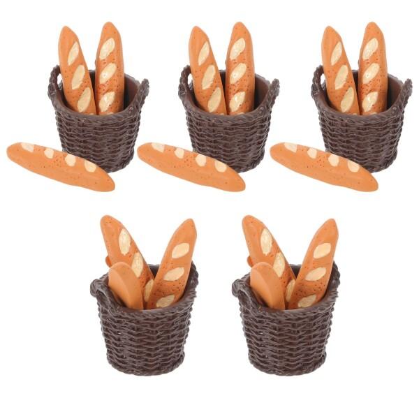 FRCOLOR 食玩 ミニチュア ドールハウス パン 小物 食品サンプル パンドールハウス パン 5セット商品コード：49081270597型番：340S1K20M【食品サンプル級のリアルなフランスパン】本物のような焼き色と質感を再現したミ...