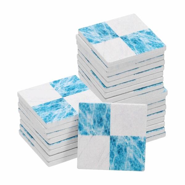 CoCud ドールハウス用フロアタイル 1.18インチ四方 木製ミニチュアフロアボード（ブルー/ホワイト）-（用途：ドールハウス装飾用） 27ピース商品コード：49081270603型番：cuf241021dd000331jp ドールハウス...