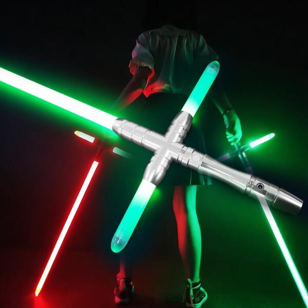 YDDライトセーバー カイロ レン レプリカ ライトセーバー 発光タイプ グリーン LEDライトセーバー フォース FX 金属製の柄 大人向け（78 cm ブレード）商品コード：49081271235