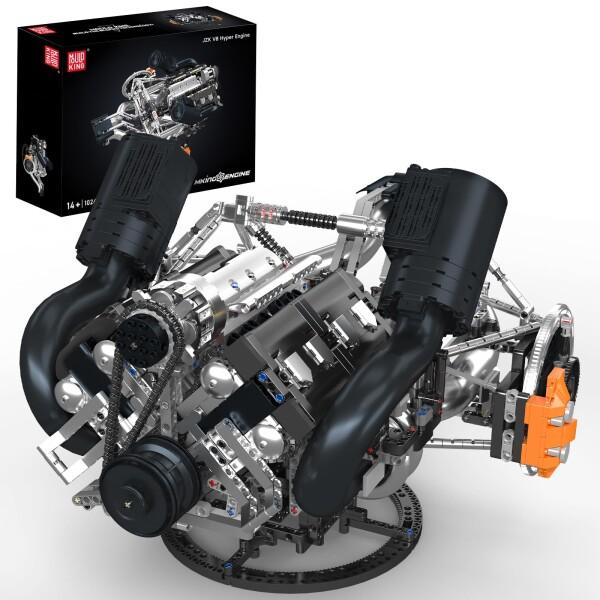 Mould King 10248 V8 エンジン ビルディングブロック ? リアルなツインターボV8カーエンジン模型キット（3192ピース） 静態展示モデル 14歳以上向け商品コード：49081271762型番：WX10248-CASJPF...