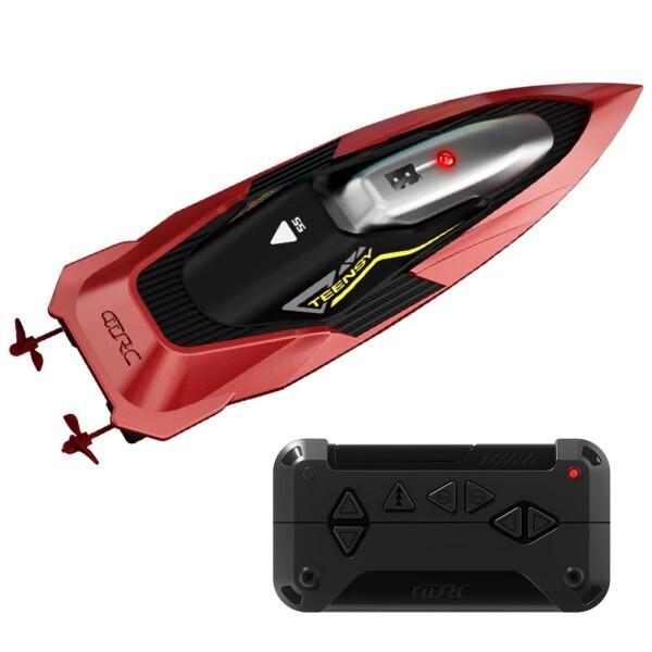 ミニラジコン船 特技フリップミニボート ワンタッチ復帰機能のラジコンボート RC小型船 スピードボート おもちゃ 親子活動 RC電動ボート (レッド)商品コード：49081272376型番：DH0003カラー：レッド高性能ラジコンボート:流...