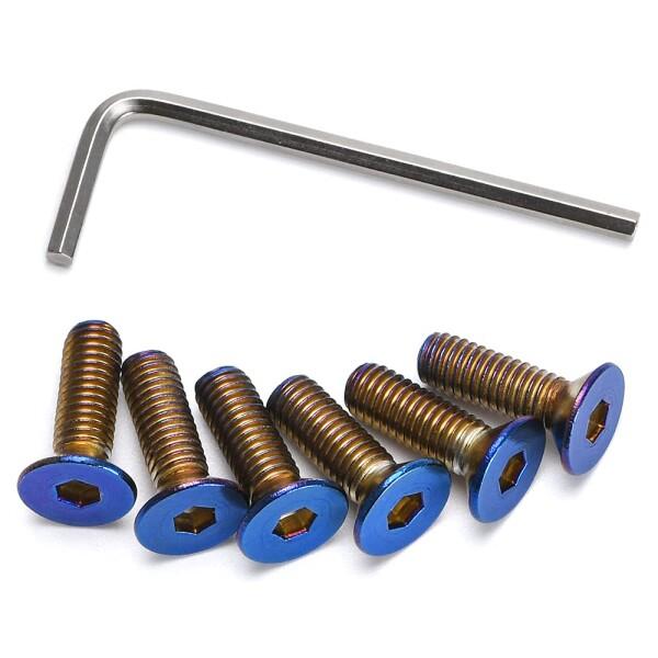 PQY ブルー アルミニウム フラットヘッド ボルト M5×0.8 15mm 6個 セット商品コード：49081280361型番：LS0CR-Tサイズ：flat headカラー：ブルー素材:高品質アルミニウム製。焼けたチタン仕上げはとてもク...