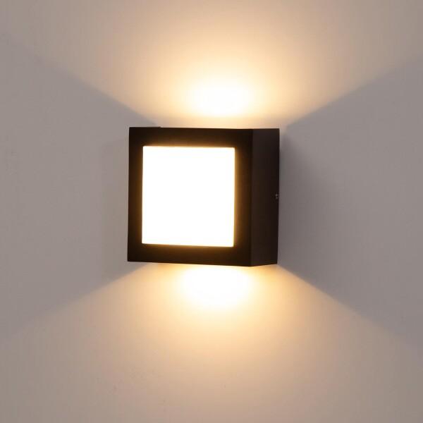 tniopslife LED 玄関ライト ポーチライト 外灯 おしゃれ 壁 照明 玄関灯 防雨型 省エネ led門柱灯 廊下 照明器具 門柱灯 庭園灯 廊下 カフェー 店舗 寝室 屋外用 室内も可 (ブラック, 方形, ウォームホワイト)商...