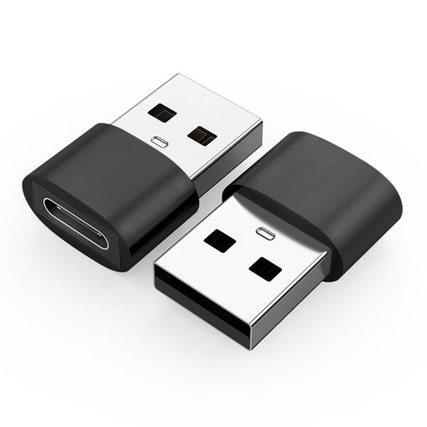 DERRON USB Type-C 変換アダプタ 高速データ転送同期 データ転送 適合Mac-Book/i-Pad/An-droid/X-peria アルミ合金製耐久設計 （ブラック2個入）商品コード：49081289788型番：DERRO...