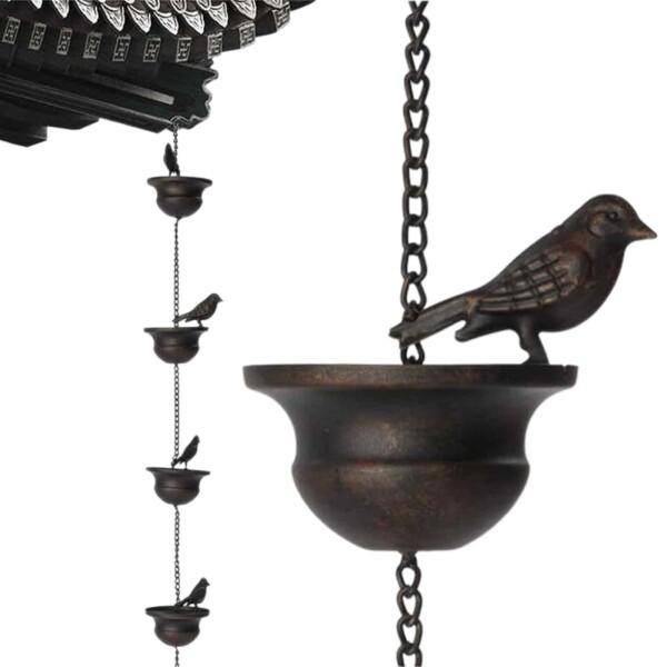 Itisyou レインチェーン 雨樋 鎖樋 カップ上の鳥 側溝用雨鎖 屋外 屋根 雨どい部品 庭飾り 雑貨 室外室内装飾 お寺用品商品コード：49081292874型番：Itisyou2674カラー：図に示すように【愛らしい鳥の装飾デザイン...