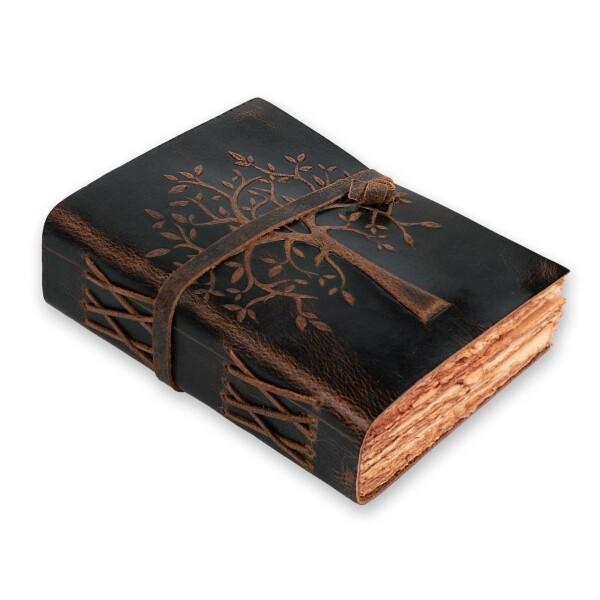 LEATHER VILLAGE Tree of Life ジャーナル ノートブック スケッチブック ダイアリー - 6 X 4 インチ - 素朴なブラウン - 200 ページ - 水彩紙 - 影の本 - ヴィンテージレザー製綴じジャーナル ...