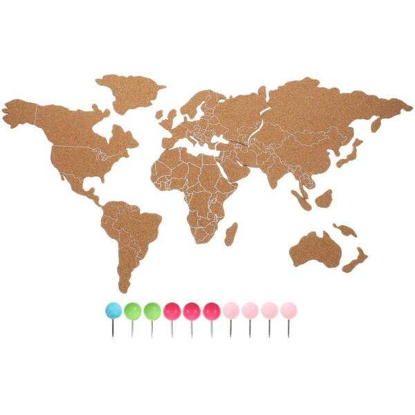 INOOMP 世界地図 コルク 粘着式コルクボード 壁掛け装飾 大きなサイズ 旅行記録ピンボード メモ インテリア商品コード：49081319165型番：R14FIS01A565EIOH8TJサイズ：100.00X45.80X0.30CMカ...