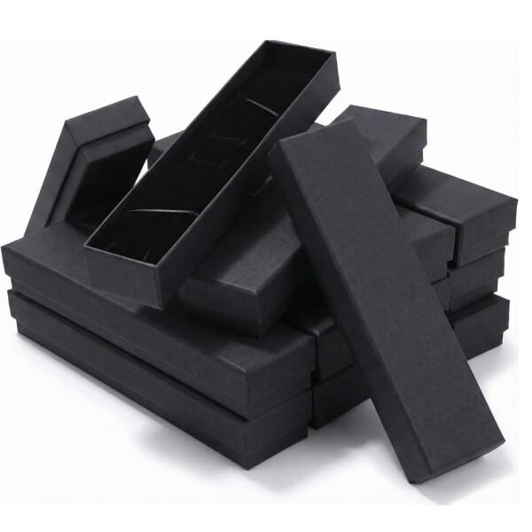 JUSTVEL ギフトボックス 長方形 ラッピング 箱 ネックレス  黒 ブラウン 時計 アクセサリー プレゼント 梱包 資材 無地 パッケージ ケース (ブラック縦長12個)商品コード：49081321093型番：JUSTVEL300サイ...