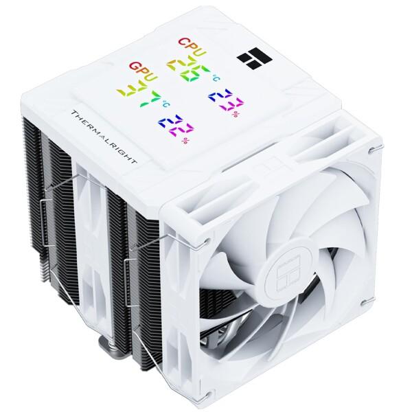 Thermalright Peerless Assassin 120 Digital White CPU エア クーラー、デジタル スクリーン トップ カバー、6 ヒートパイプ コンピューター CPU クーラー、AM4/AM5、Intel ...