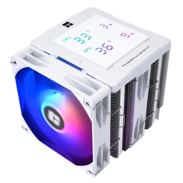 Thermalright Peerless Assassin 120 Digital ARGB White CPU エア クーラー、デジタル スクリーン トップ カバー、6 ヒートパイプ コンピューター CPU クーラー、AM4/AM5、I...