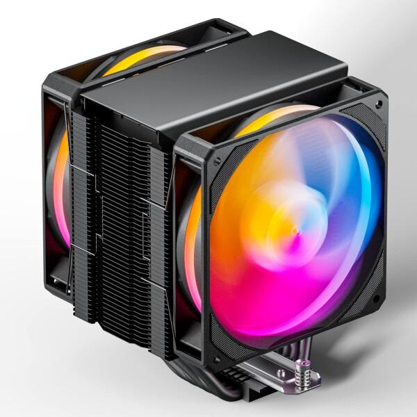 upHere CPUクーラー 120mm ARGBデュアルファン付き 空冷 AURA Sync同期 5V 3PIN ARGB CPUファン 6本ヒートパイプ AMD AM4 AM5/ Intel LGA 2011 2066(X79/X99マ...